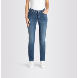 MAC Damen Stretch-Jeans "Melanie", blau, Gr. 36, Denim/Jeans, Obermaterial: 92% Baumwolle, 6% Polyester, 2% Elasthan, Jeans, Gerade geschnitten