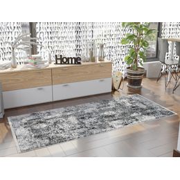 Teppich, B:80cm H:8mm L:250cm, grau, OCI DIE TEPPICHMARKE, Viskose, Wohnzimmer, Teppiche, "BESTELLER CAVA, auch als L&auml;ufer und in Rund", Glanz