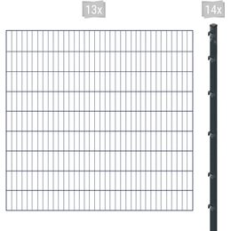 Arvotec Einstabmattenzaun "ESSENTIAL 180 zum Aufschrauben", H/L: 180cm x 26m, Pfosten: 14 Stk., grau, Zaunelemente, Zaunh&ouml;he 180 cm, Zaunl&auml;nge 2 - 60