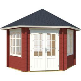 Pavillon Lasita Maja, rot, Garten, Pavillons, "Ilmenau", BxT: 420x363,7 cm, Fichtenholz