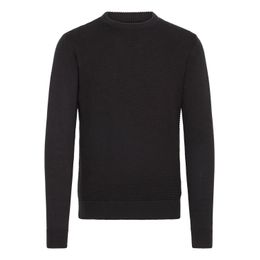 INDICODE Herren Strickfleece-Pullover "Strickpullover IDRicardo", schwarz, Gr. M, Obermaterial: 100% Baumwolle CO., Pullover