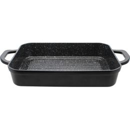 ELO Basic Auflaufform "Belugo Rechteckbr&auml;ter", B/H/L/T: 31cm x 12,5cm x 48cm x 12,5cm &Oslash; 41cmschwarz, Auflaufformen, mit BBQ-Rillen