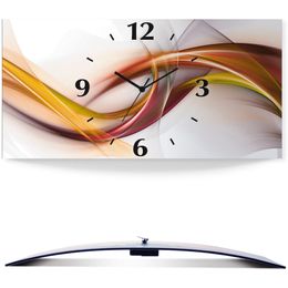 Wanduhr Artland, B:60cm H:30cm T:0,3cm, orange, Wohnzimmer, Wanduhren, "Abstrakes Design Orange", wahlweise mit Quarz- oder Funkuhrwerk, lautlos ohne