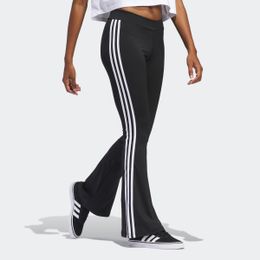 Damen Leggings "FLARED LEGGINGS", schwarz, Gr. XS, adidas originals, gestreift, Obermaterial: 79% Polyester, 21% Elasthan, Hosen, mit ausgestelltem