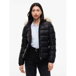 Tommy Jeans Damen Steppjacke "TJW BASIC HOODED DOWN JACKET EXT", schwarz, Gr. XL, unifarben, Web, Obermaterial: 100% Nylon. Futter: 100% Polyester.