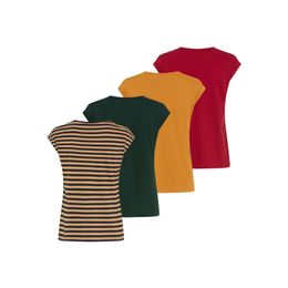 Boysen's BOYSEN'S Damen T-Shirt "im Basic-Stil, weicher Baumwoll-Jersey, viele Farben und Gr&ouml;&szlig;en", bunt, Basic, Gr. 38, gestreift, unifarben, Jersey,