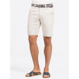 Herren Bermudas, grau, Gr. 50, unifarben, 98% Baumwolle, 2% Elasthan, Hosen