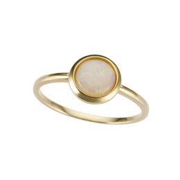 Firetti Damen Goldring "Schmuck Geschenk Gold 333 Damenring Goldring Edelstein Farbstein Opal", 16, Gelbgold 333, 1mm, gold, Gelbgold 333,