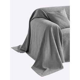 Tagesdecke, B:330cm L:250cm, grau, PEREIRA DA CHUNA, 100% Baumwolle, Tagesdecken