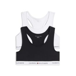 Kinder Bralette "2PK", Tommy Hilfiger Underwear, Gr. 152wei&szlig;, schwarz, Obermaterial: 95% Baumwolle, 5% Elasthan, Basic, BHs, Racerback-Bralettes mit