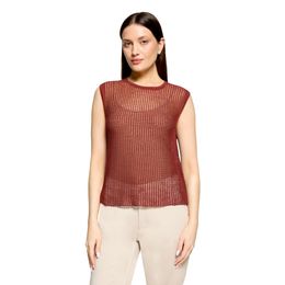 Cartoon Damen Stricktop "Damen mit Rundhalsausschnitt"rust braun, Gr. 46, Obermaterial: 58% Polyacryl, 26% Lyocell, 16% Leinen, Tops
