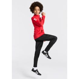 Hummel Jungen Trainingsanzug "HMLLOGO SUIT KIDS", rot, Gr. 164, Stoff, Obermaterial: 100% Polyester, Sportanz&uuml;ge, 2-teiliges Set, mit Rei&szlig;verschluss,