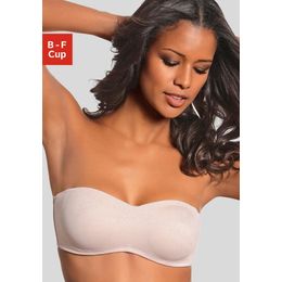 Lascana Damen T-Shirt-BH, Gr. 100, braun, Microtouch, Obermaterial: 85% Polyamid, 15% Elasthan, Basic, BHs, ohne Schale mit abnehmbaren Tr&auml;gern,