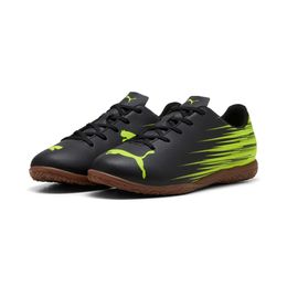 Puma M&auml;dchen Fu&szlig;ballschuh "ATTACANTO II IT JR", Gr. 37,5, schwarz, Synthetik, bedruckt, Schuhe, f&uuml;r Hallenb&ouml;den, mit weichem Synthetik-Obermaterial