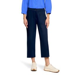 Betty Barclay Damen Stoffhose "Damen unifarben", blau, Gr. 42, Obermaterial: 70% Baumwolle, 26% Polyester, 4% Elasthan, Hosen