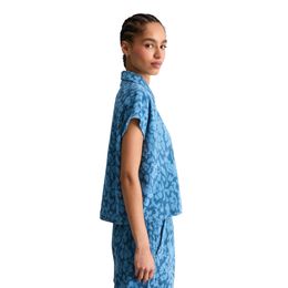 Marc O'Polo Damen Poloshirt "aus Organic Cotton"medium blau, Gr. XL, MARC O'POLO DENIM, bedruckt, Obermaterial: 100% Baumwolle, Shirts