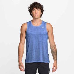 Nike Herren Laufshirt "M NK DF BREATHE MILER TANK", blau, Gr. S, Obermaterial: 100% Polyester, Shirts, f&uuml;r das Laufen entwickelt, mit