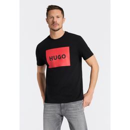 Hugo Herren T-Shirt "Dulive", schwarz, Gr. L, unifarben, Single Jersey, Obermaterial: 100% Baumwolle, Shirts, Rundhalsausschnitt, Regular Fit, Basic