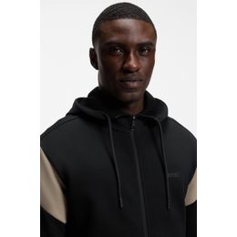 BOSS Green Herren Kapuzensweatjacke "Union Saggy", schwarz, Gr. L, Sweatware, Obermaterial: 53% Baumwolle, 44% Polyester, 3% Elasthan, Sweatjacken,