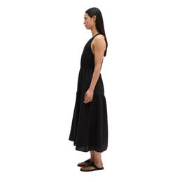 Marc O'Polo MARC O'POLO Damen Midikleid "mit &uuml;berkreuzten Tr&auml;gern"schwarz, Gr. 44, unifarben, Obermaterial: 100% Leinen. Futter: 100% Baumwolle, Kleider