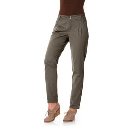 Damen Chinohose, gr&uuml;n, Gr. 21, Linea Tesini BY HEINE, unifarben, 98% Baumwolle, 2% Elasthan, Hosen