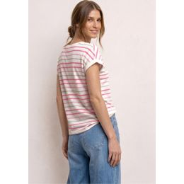Street One Damen Shirttopmagenta dream, Gr. 34, gestreift, Jersey, Obermaterial: 80% Polyester, 20% Viskose, Tops, Dropped Shoulder Sommershirt mit