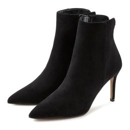 Lascana Damen High-Heel-Stiefelette "Sommerstiefelette, Stiefel", Gr. 42, schwarz, Obermaterial: 100% Textilmaterial. Decksohle: 100% Lederimitat.
