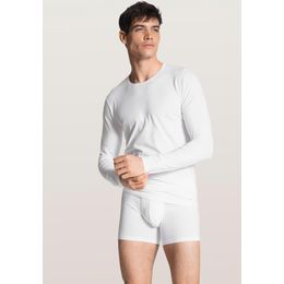 Calida Herren Langarmshirt "Cotton Code", Gr. S, wei&szlig;, Single Jersey, Obermaterial: 95% Baumwolle, 5% Elasthan, unifarben, Shirts,