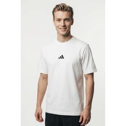 Herren T-Shirt "ESSENTIALS SMALL LOGO SINGLE JERSEY", schwarz-wei&szlig;, Gr. M, adidas Sportswear, Obermaterial: 100% Baumwolle, Shirts, sportliches