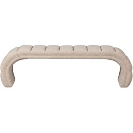 Bank Woood, B:163cm H:47cm T:51cm, beige, Polyester, Flur, Sitzb&auml;nke, "Traffic grob gewebter Bezug mit Linienmuster, H 47 x B 163 x D 51 cm",