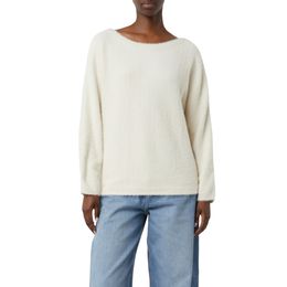 comma, COMMA Damen Strickpullover, beige, Gr. 34, unifarben, Strick, Obermaterial: 50% Baumwolle, 50% Polyamid, Pullover, mit extra weichem Pl&uuml;sch