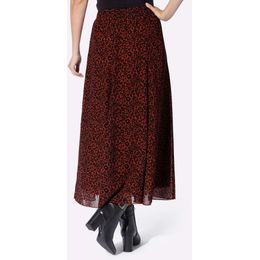 Heine Damen Webrock, braun, Gr. 44, bedruckt, gemustert, mehrfarbig, 100% Polyester, R&ouml;cke