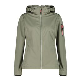 CMP Damen Softshelljacke "WOMAN JACKET DET HOOD"avocado, Gr. 46, Softshell, Obermaterial: 100% Polyester. Futter: 100% Polyester, Jacken, mit Kapuze,