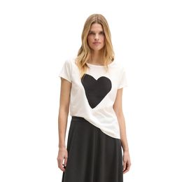 Marc O'Polo MARC O'POLO Damen T-Shirt "aus leichtem Single Jersey", wei&szlig;, Basic, Gr. S, bedruckt, Obermaterial: 100% Baumwolle, Shirts