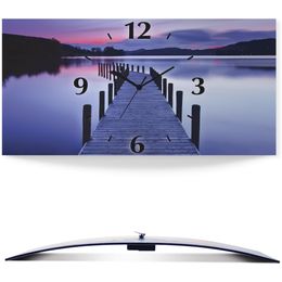 Wanduhr Artland, B:60cm H:30cm T:0,3cm, lila, Wohnzimmer, Wanduhren, "Panorama Steg Coniston Water", wahlweise mit Quarz- oder Funkuhrwerk, lautlos