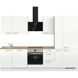 K&uuml;chenzeile Nobilia, B:300,3cm H:216,6cm T:60cm, wei&szlig;, Komplettk&uuml;chen-Sets, ""Laser II", NEU: individuell anpassbar mit gratis Profi-Beratung",