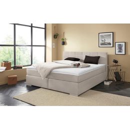 Boxspringbett COTTA, L:209cm, grau, Polyester, Komplettbetten, "Simba erh&auml;ltlich in verschiedenen Breiten, Farben und H&auml;rtegraden", Bezugsstoff: