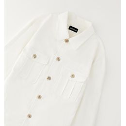 sarabanda Jungen Businessshirt "BOY JACKET"sanftes wei&szlig;, Gr. 128, 55% Leinen, 43% Baumwolle, 2% Elasthan, Shirts
