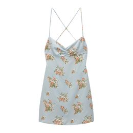 Pull&Bear Pull&bear Kleid Damen Gr&ouml;&szlig;e 34 pastellblau / gr&uuml;n / rosa / orangerot