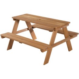 Roba Kinder Kindersitzgruppe "Picknick for 4 Outdoor Deluxe, Teakholz-Optik", B/H/T: 89cm x 50cm x 84,5cm, braun, Massivholz, B:89cm H:50cm T:84,5cm,