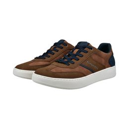 Bugatti Herren Sneaker, Gr. 44, braun, Lederimitat, used, Schuhe, Freizeitschuh, Halbschuh, Schn&uuml;rschuh mit Lochmuster
