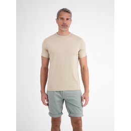 Lerros Herren T-Shirt, beige, Gr. XXXL, bestickt, unifarben, Single Jersey, Obermaterial: 100% Baumwolle, Shirts, mit Logo-Stickerei