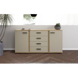 HBZ-MEBLE Sideboard HBZ, B:170cm H:84cm T:40cm, beige, Holzwerkstoff, Wohnzimmer, Sideboards, "Kanada, BxHxT 170x84x40 cm", Breite 170cm, Unterflurauszug,