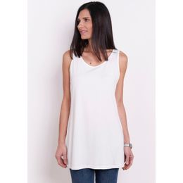 Seidel Moden Damen Longtop, wei&szlig;, Gr. 42, unifarben, Jersey, Obermaterial: 95% Viskose, 5% Elasthan, Tops, Sommertop mit Viskose und Stretch - MADE