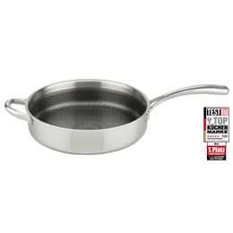 ELO PREMIUM Schmorpfanne "Relief Evolution Schmorpfanne", &Oslash; 28cm + H&ouml;he 7,5cm, silber, Pfannen, durchgehender Aluminium-Kern, au&szlig;en magnetischer