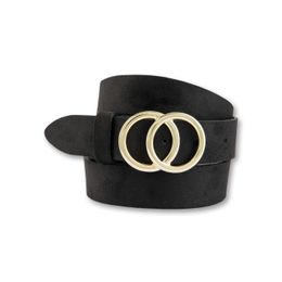 Bernd G&ouml;tz BERND G&Ouml;TZ Damen Lederg&uuml;rtel "Lederg&uuml;rtel aus Veloursleder mit modischer Goldschlie&szlig;e", schwarz, Gr. 95, Rindsleder, G&uuml;rtel