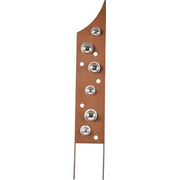 Deko-Windrad Locker, bunt, Metall, Dekofiguren, "Rusty Bubbles", in Rostoptik, Materialmix, 99 cm hoch