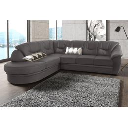 Sit & More Ecksofa SIT & MORE, B:267cm H:90cm T:206cm, braun, NaturLEDER (echtes Rindsleder) in Sitz und R&uuml;cken. Korpus in passendem Kunstleder SOFTLUX