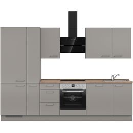 K&uuml;chenzeile Nobilia, B:300,3cm H:216,6cm T:60cm, grau, Komplettk&uuml;chen-Sets, ""Laser II", NEU: individuell anpassbar mit gratis Profi-Beratung",
