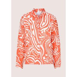 Madeleine Mode MADELEINE Damen Langarmbluse "Hemdbluse Blusenshirt mit organischem Muster", wei&szlig;, Modern, Gr. 46, Obermaterial: 100% Viskose CV., Blusen, Kimonoform